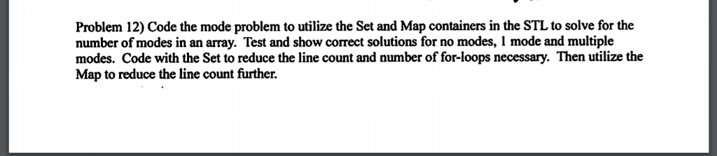 Solved Code the mode problem to utilize the Set and Map | Chegg.com
