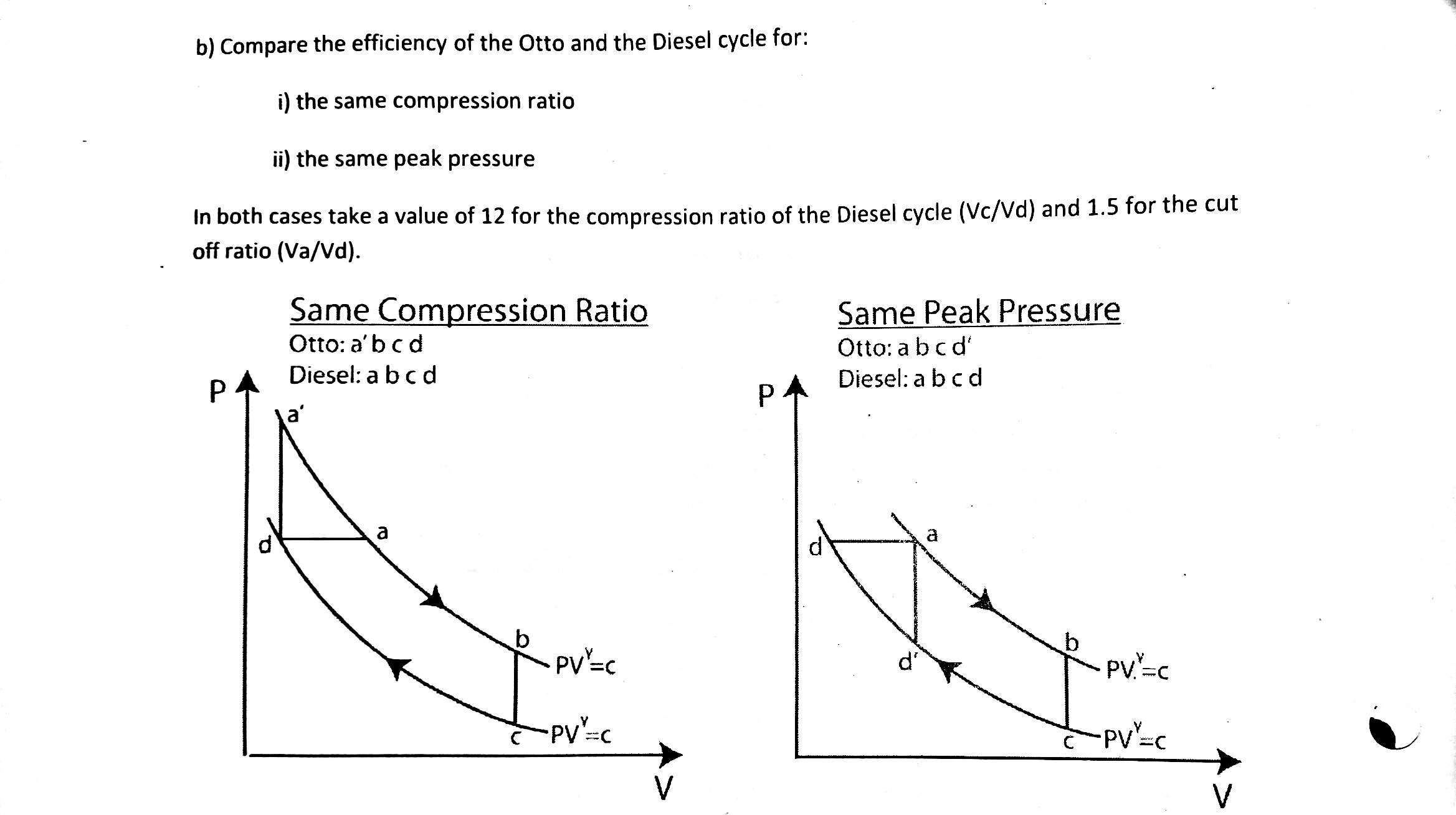 Solved Compare the efficiency of the Otto and the Diesel | Chegg.com