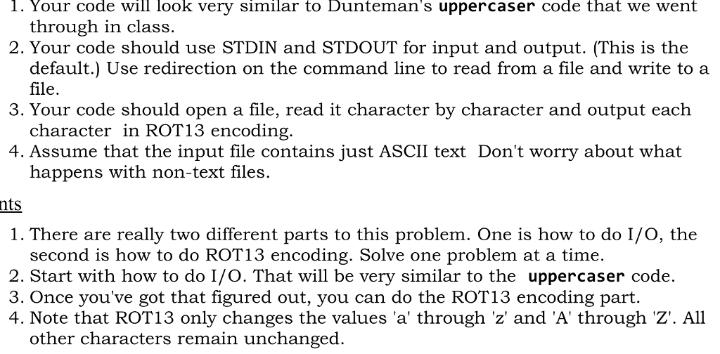 Our next programming assignment has to do with ROT13 | Chegg.com