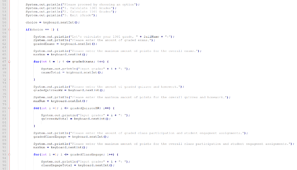 Solved import java.util.Scanner; 6 public class iGrade { | Chegg.com