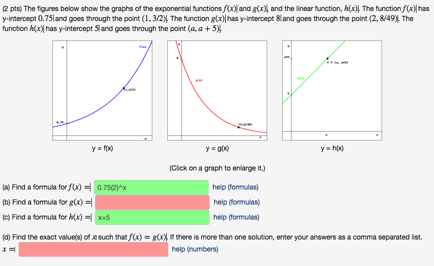 Solved The figures below show the graphs of the exponential | Chegg.com
