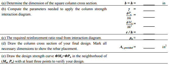 Use the column strength interaction diagrams to | Chegg.com