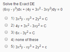 Solved Solve the Exact DE (6xy - y^3)dx + (4y + 3x^2 - | Chegg.com
