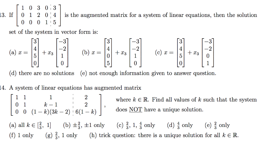 Solved If [1 0 0 0 1 0 3 2 0 0 0 1 3 4 5] is the | Chegg.com