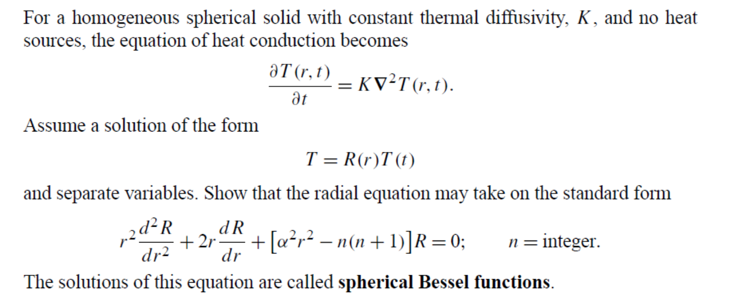 Solved For a homogeneous spherical solid with constant | Chegg.com
