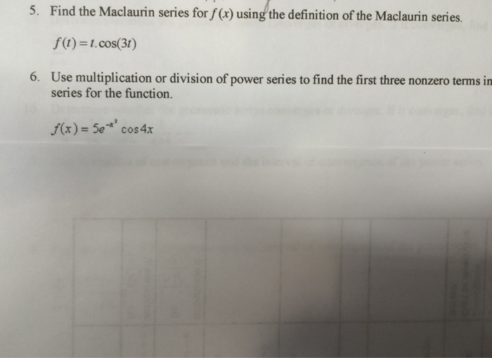 Solved Find the Maclaurin series for f(x) using the | Chegg.com
