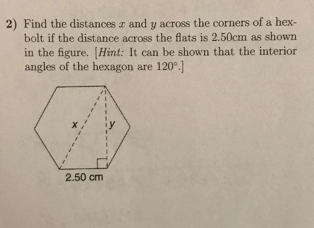 Solved 2) Find the distances r and y across the corners of a | Chegg.com