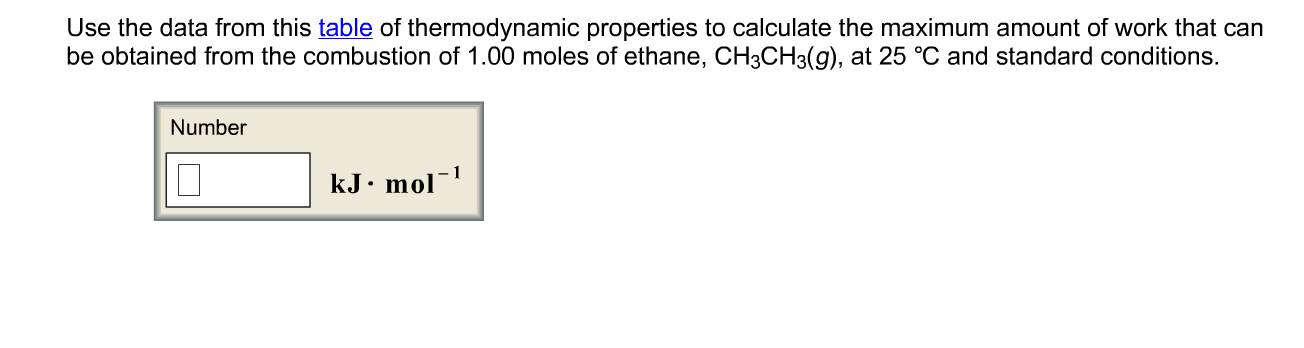 Solved Use the data from this table of thermodynamic | Chegg.com