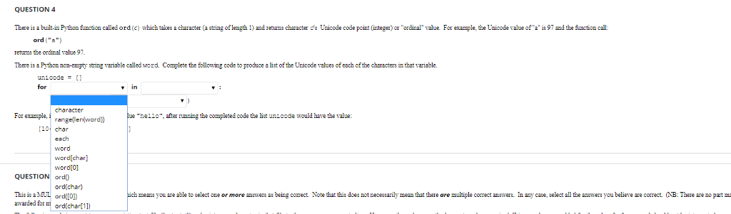 Solved QUESTION 4 Thece is a bul-in Python function called | Chegg.com