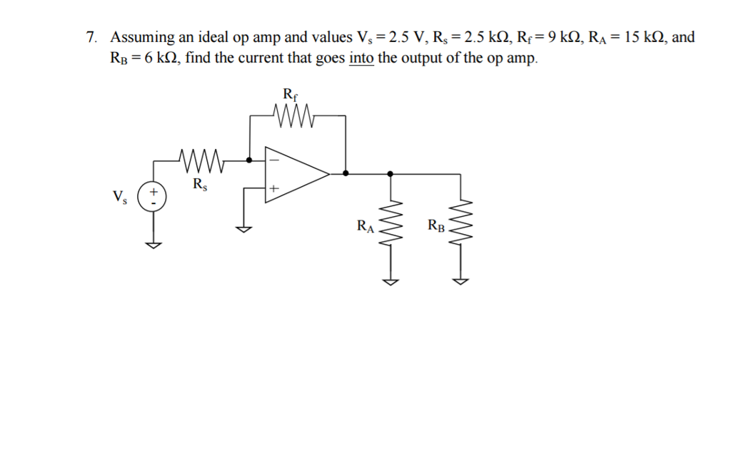 Solved Assuming an ideal op amp and values V_s = 2.5 V, R_s | Chegg.com