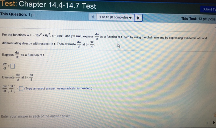 Solved Calculus 3 Review Chegg