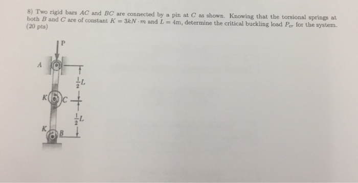 Solved Two rigid bars AC and BC are connected by a pin at C | Chegg.com