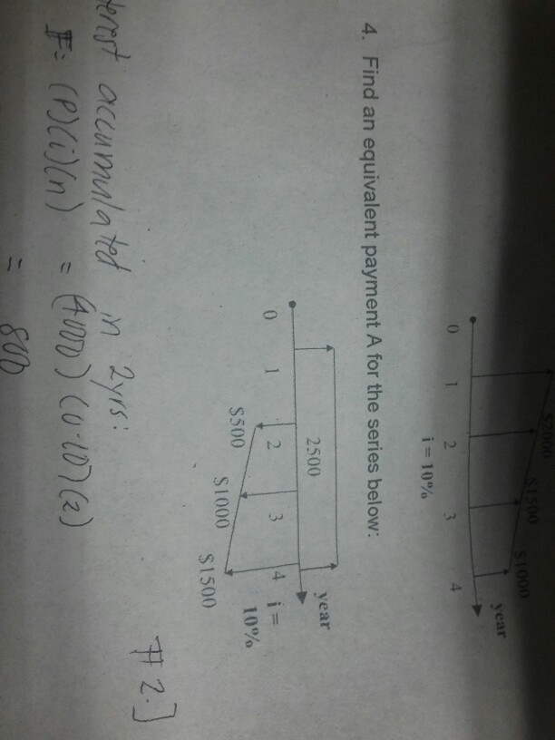 Solved Find an equivalent payment A for the series below: | Chegg.com