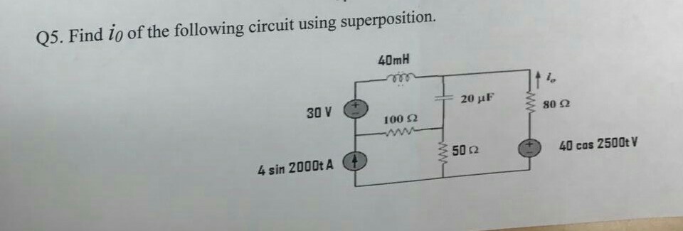 Solved Find i_0 of the following circuit using | Chegg.com