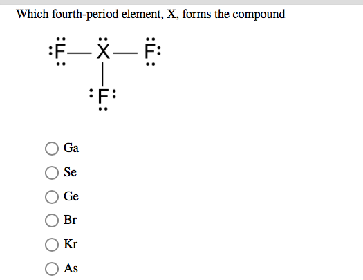 Solved Which fourth-period element, X, forms the compound | Chegg.com