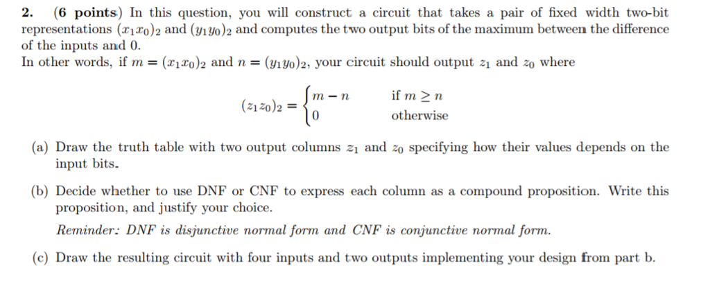 Solved 2. 6 points) In this question, you will construct a | Chegg.com