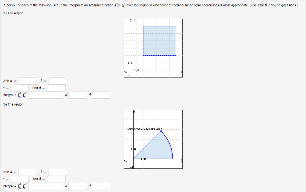 Solved 1 point For each of the following, set up the | Chegg.com
