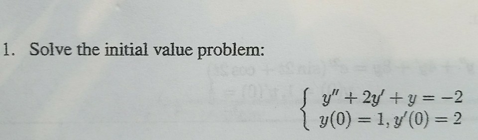 Solved 1. Solve the initial value problem: y(0) = 1, y'(0) = | Chegg.com