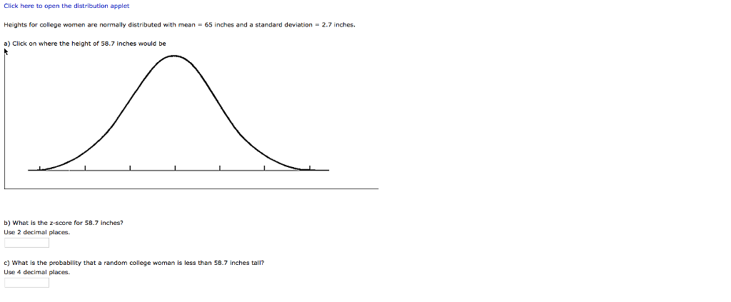 Solved Click here to open the distribution applet Heights | Chegg.com