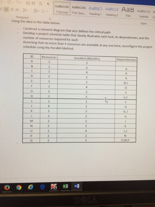 Solved Using the data m the table below: Construct a | Chegg.com