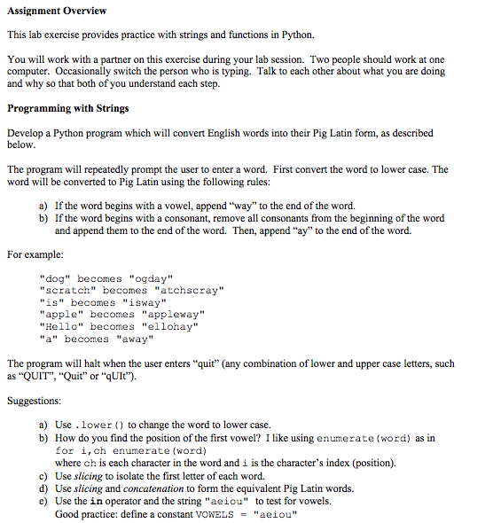 Solved Assignment Overview This lab exercise provides | Chegg.com