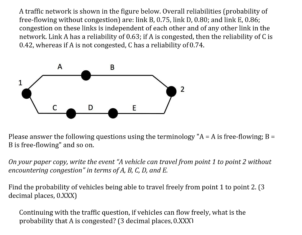 Solved A traffic network is shown in the figure below. | Chegg.com