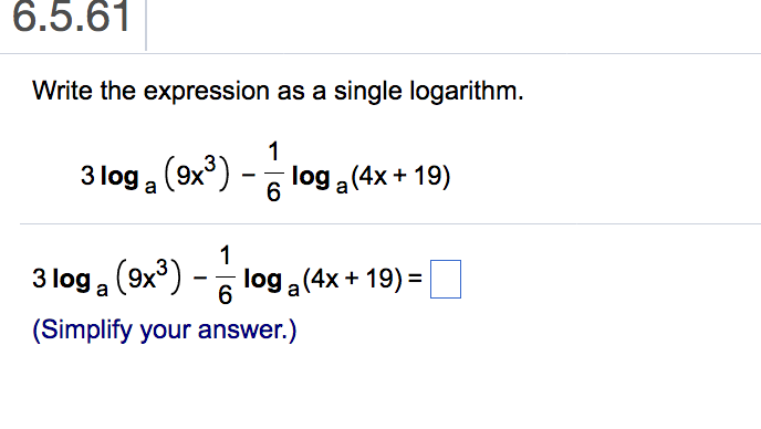 Solved Write the expression as a single logarithm. 3 log_a | Chegg.com