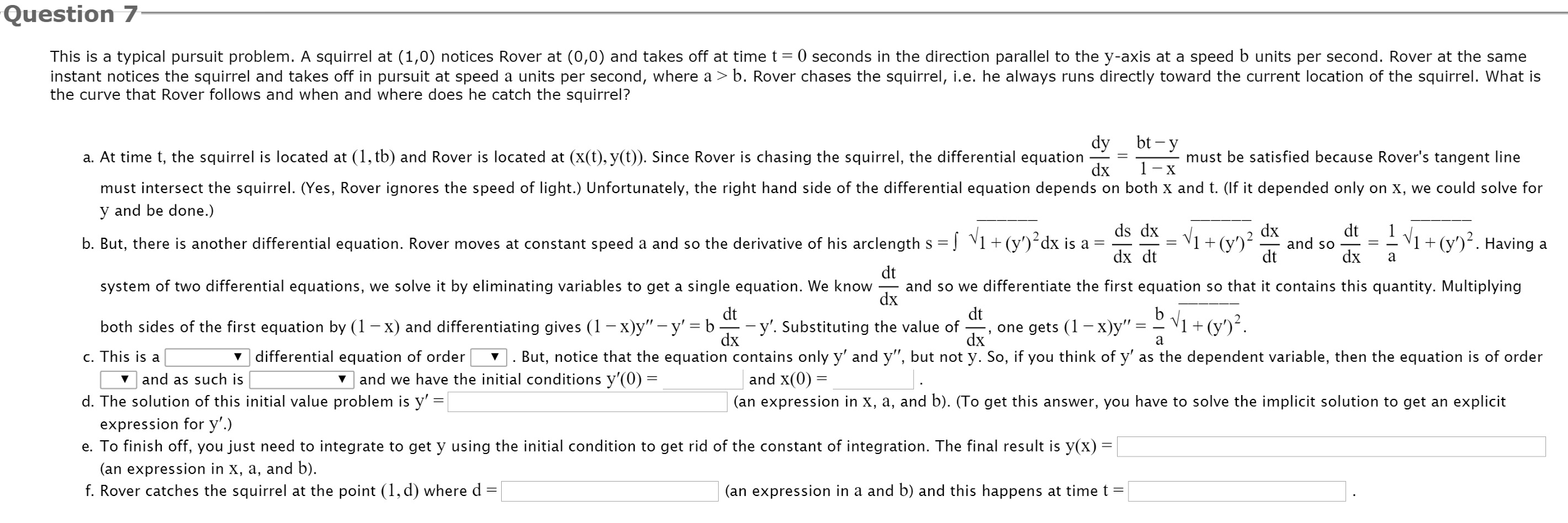 Solved This is a typical pursuit problem. A squirrel at | Chegg.com
