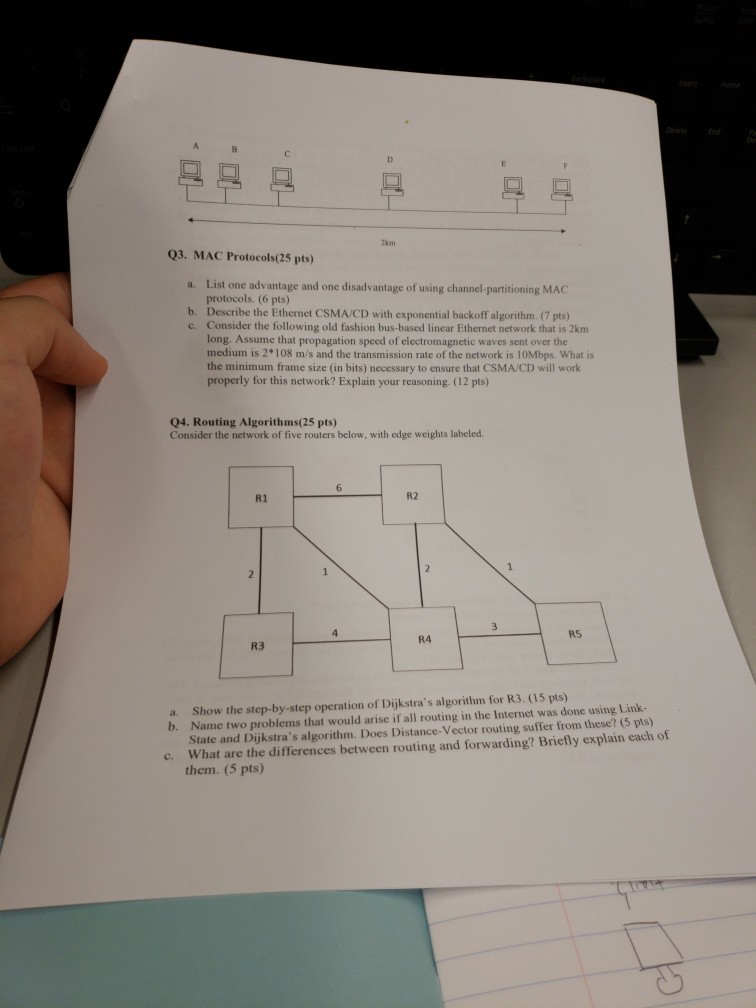 Solved Q3. MAC Protocols(25 pts) List one advantage and one | Chegg.com