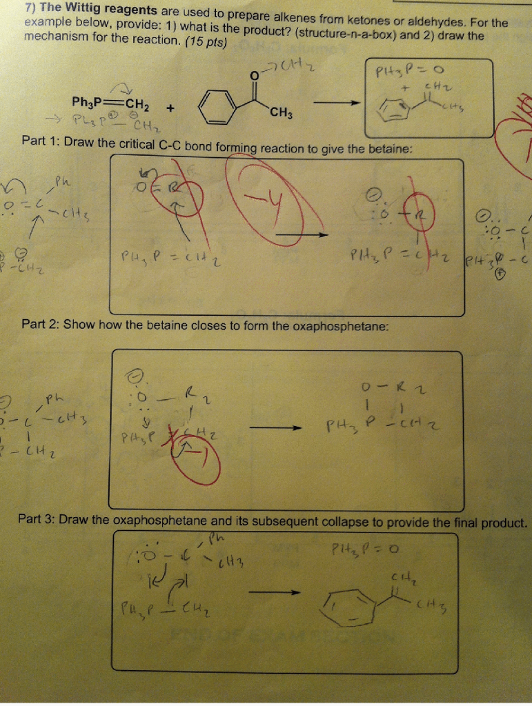 Solved 7) The Wittig reagents are used to prepare alkenes | Chegg.com