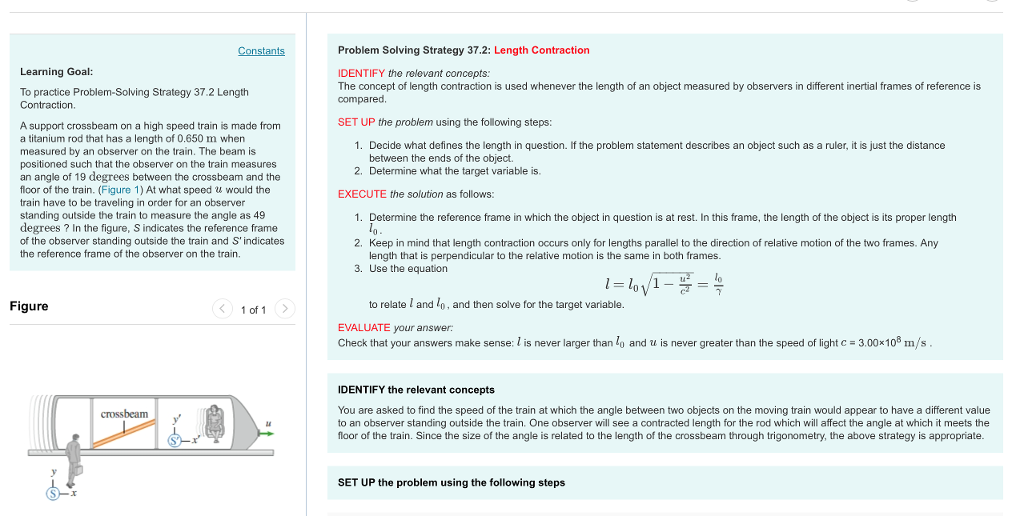 Solved Problem Solving Strategy 37.2: Length Contraction | Chegg.com Solved Problem Solving Strategy 37.2: Length Contraction | Chegg.com