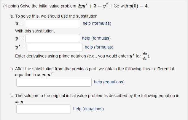 Solved Solve the initial value problem 2yy' + 3 = y^2 + 3x | Chegg.com