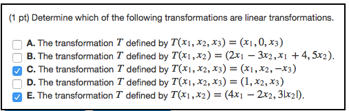 Solved 1 Pt Determine Which Of The Following