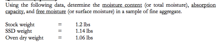 Solved Using the following data, determine the moisture | Chegg.com