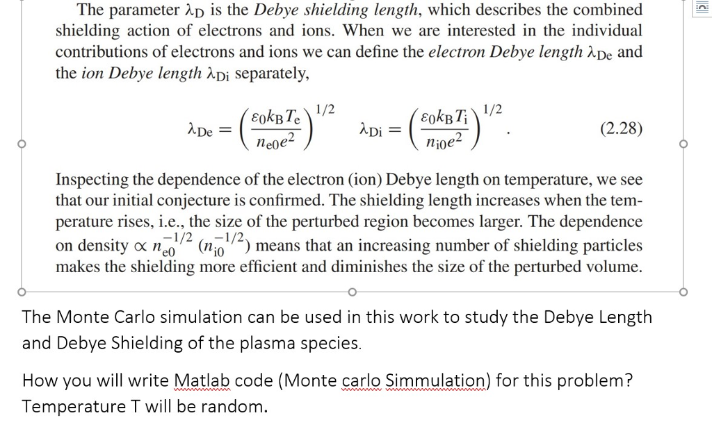 Solved The parameter Ap is the Debye shielding length, which | Chegg.com