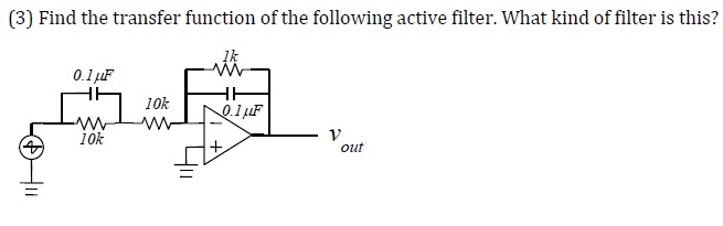 Solved Find the transfer function of the following active | Chegg.com