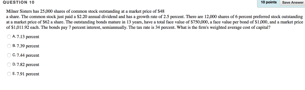 Solved QUESTION 10 10 points Save Answer Milner Sisters has | Chegg.com