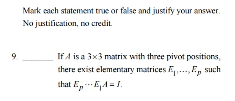 Solved Mark each statement true or false and justify your | Chegg.com