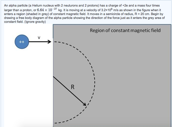 Solved An alpha particle (a Helium nucleus with 2 neuturons | Chegg.com