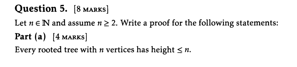 Solved Question 5. [8 MarKs] Let n E N and assume n 2 2. | Chegg.com