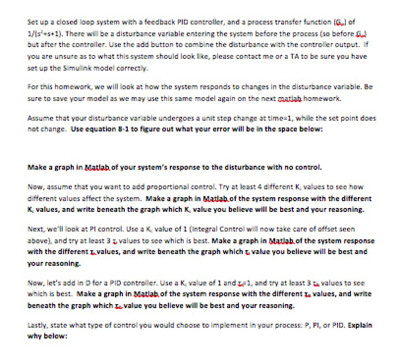 Solved Set up a closed loop system with a feedback PID | Chegg.com