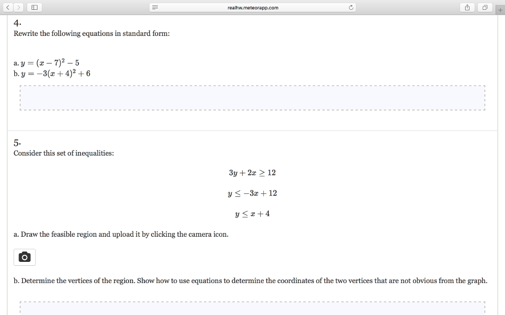 Solved Rewrite the following equations in standard form: a. | Chegg.com