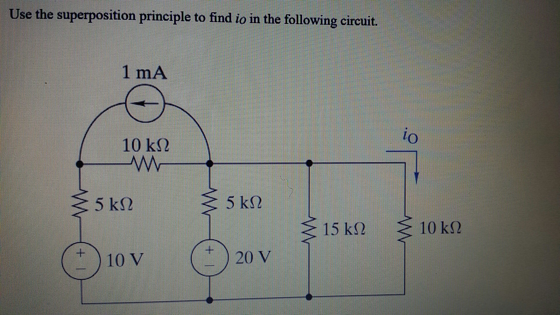 Solved Use the superposition principle to find io in the | Chegg.com