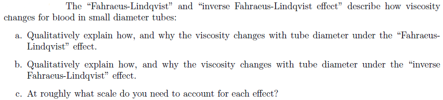 Solved The "Fahraeus-Lindqvist" and "inverse | Chegg.com