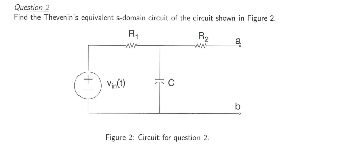Solved Find the Thevenin's equivalent s-domain circuit of | Chegg.com