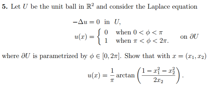 Solved Let U be the unit ball in R^2 and consider the | Chegg.com