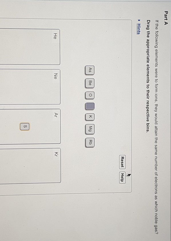 Solved Part A If the following elements were to form ions, | Chegg.com