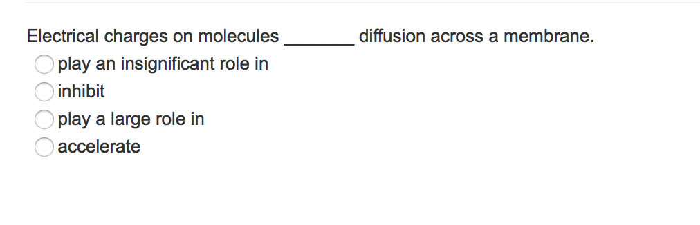 Solved Electrical charges on molecules diffusion across a | Chegg.com