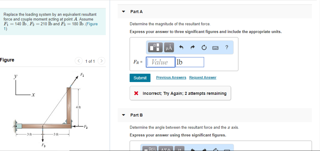 Solved Part A Replace the loading system by an equivalent | Chegg.com