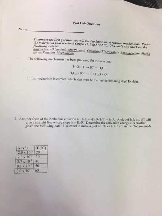 Solved The following mechanism has been proposed for this | Chegg.com